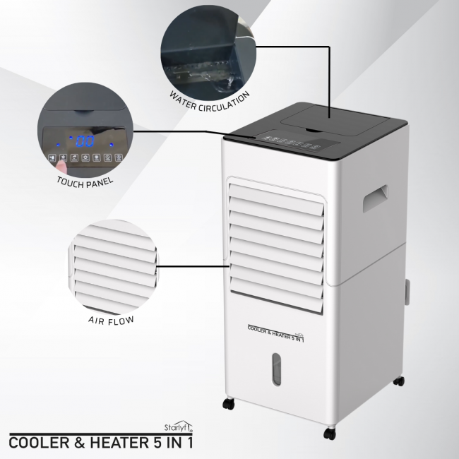 Starlyf Cooler & Heater 5 in 1 - Cooler, heater, fan, humidifier & air ...