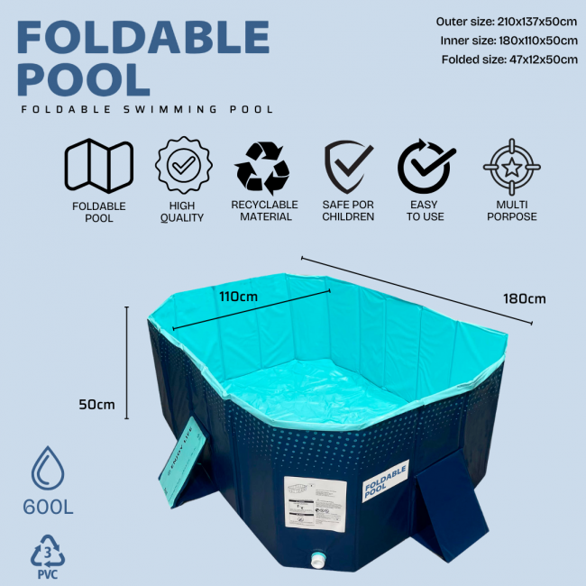 Foldable Pool - Innovative non-inflation folding pool